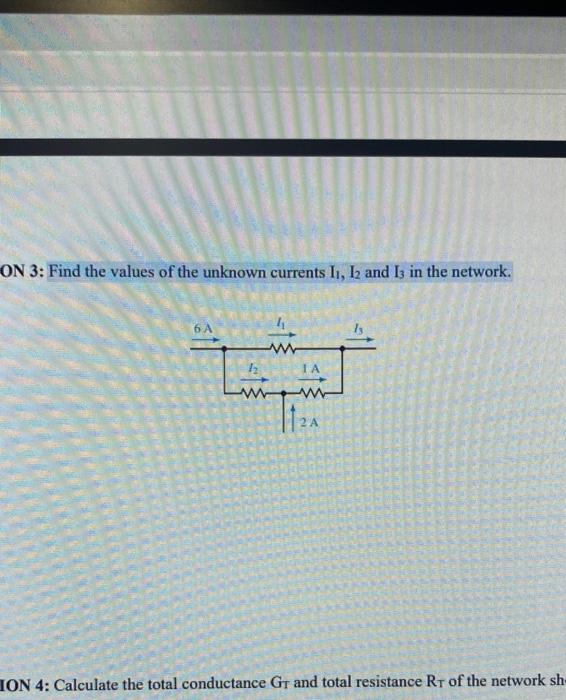 Solved ON 3: Find the values of the unknown currents 11, 12 | Chegg.com