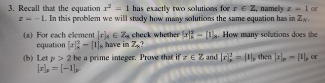 Recall that the equation x2=1 ﻿has exactly two | Chegg.com