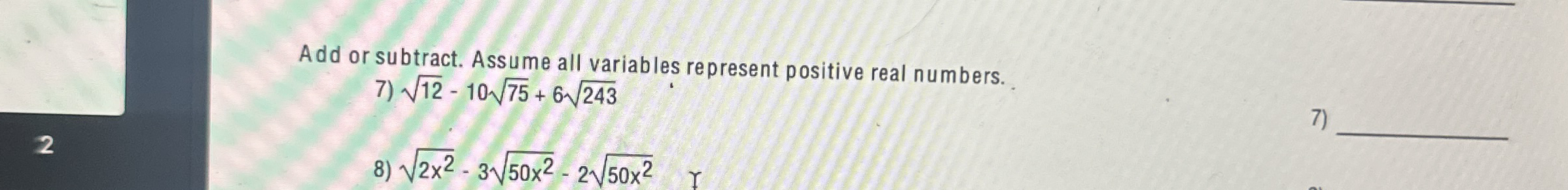 Solved by an EXPERT Add or subtract. Assume all variables represent | Chegg.com
