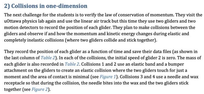 2) Collisions in one-dimension The next challenge for | Chegg.com