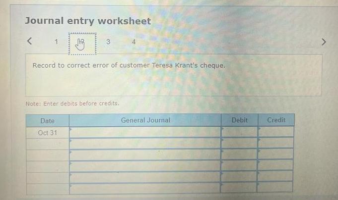 Solved Journal entry worksheet Record to correct the error | Chegg.com