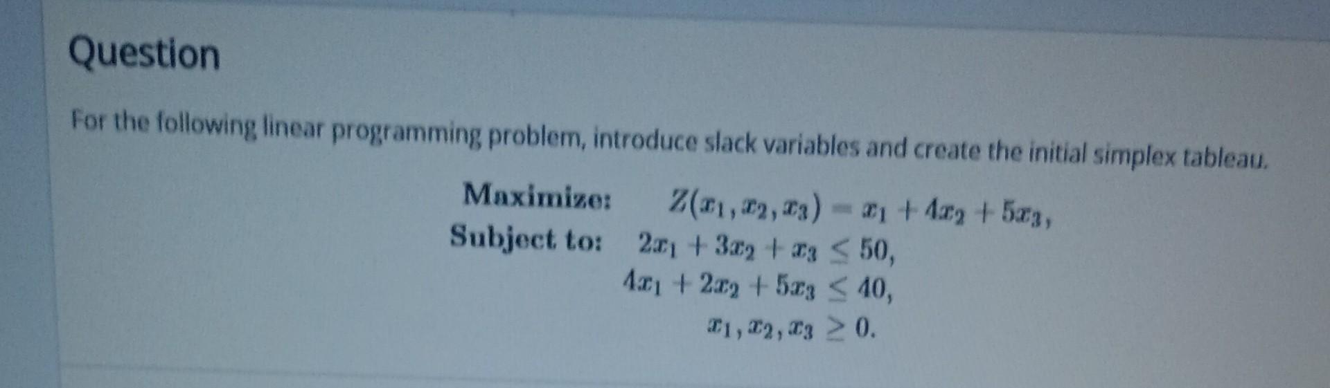 Solved For the following linear programming problem, | Chegg.com