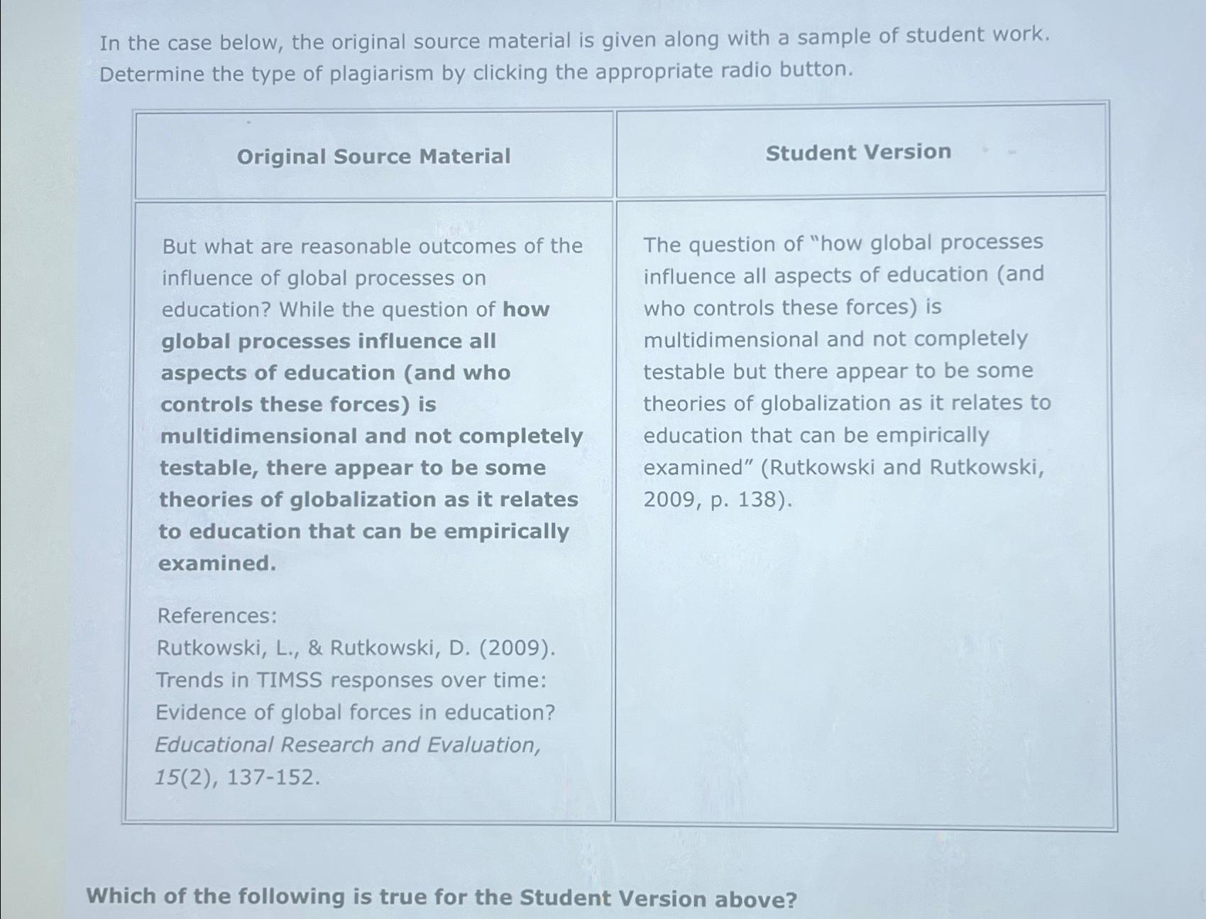 Solved In the case below, the original source material is | Chegg.com