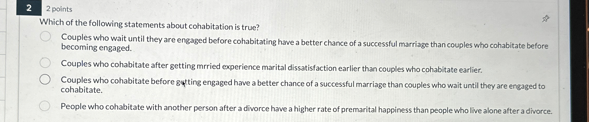 Solved 22 ﻿pointsWhich of the following statements about | Chegg.com