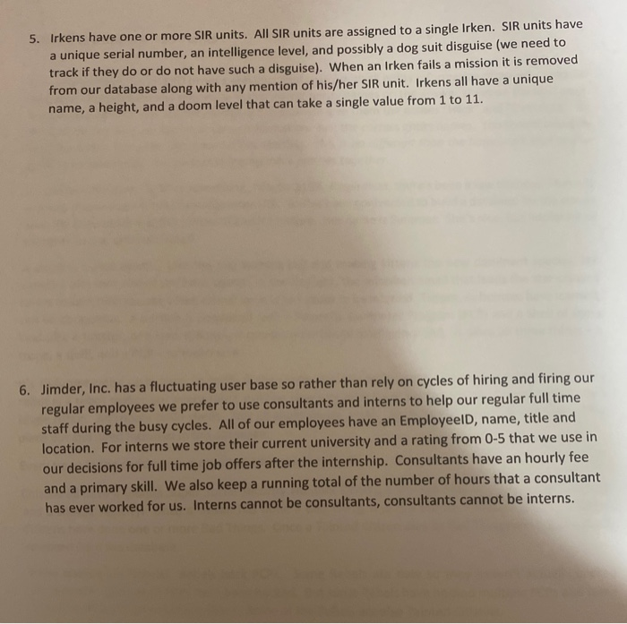 5. Irkens have one or more SIR units. All SiR units | Chegg.com