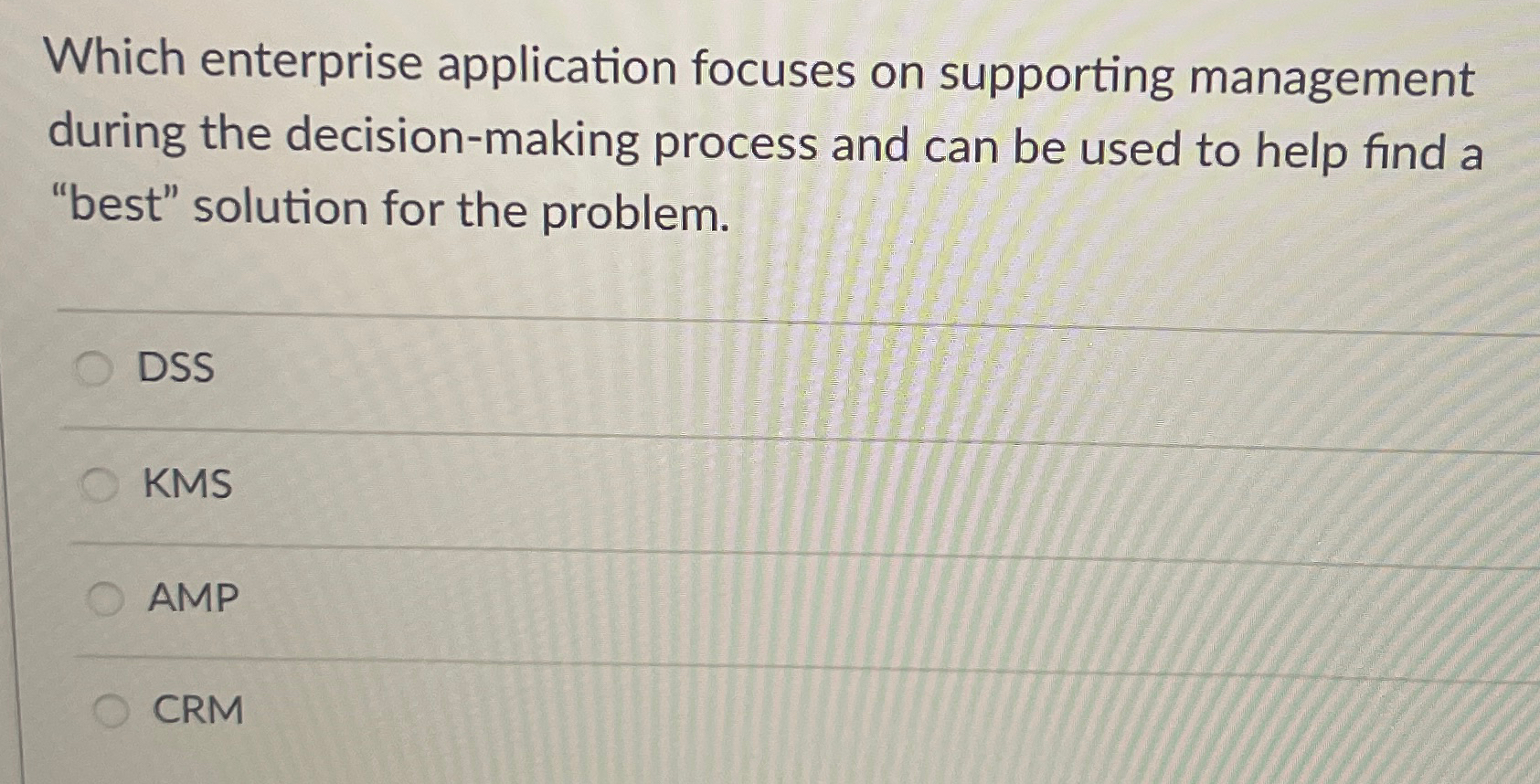 Solved Which enterprise application focuses on supporting | Chegg.com