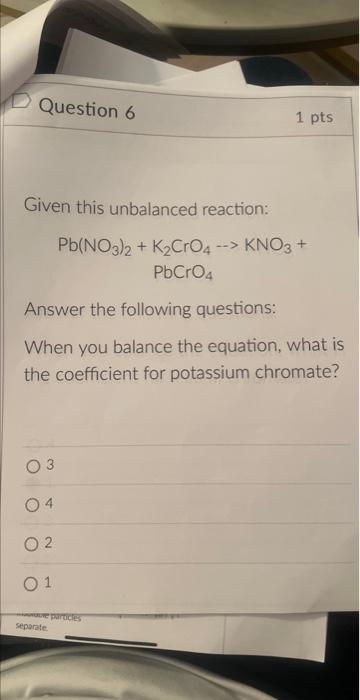 Solved Given this unbalanced reaction: | Chegg.com