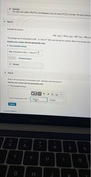 Solved Correct Part C Consider the reaction Express your | Chegg.com