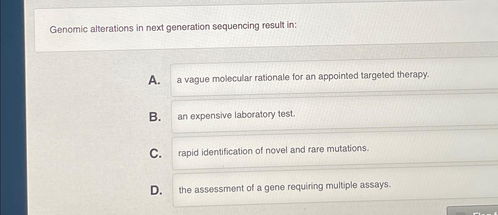 Solved Genomic alterations in next generation sequencing | Chegg.com