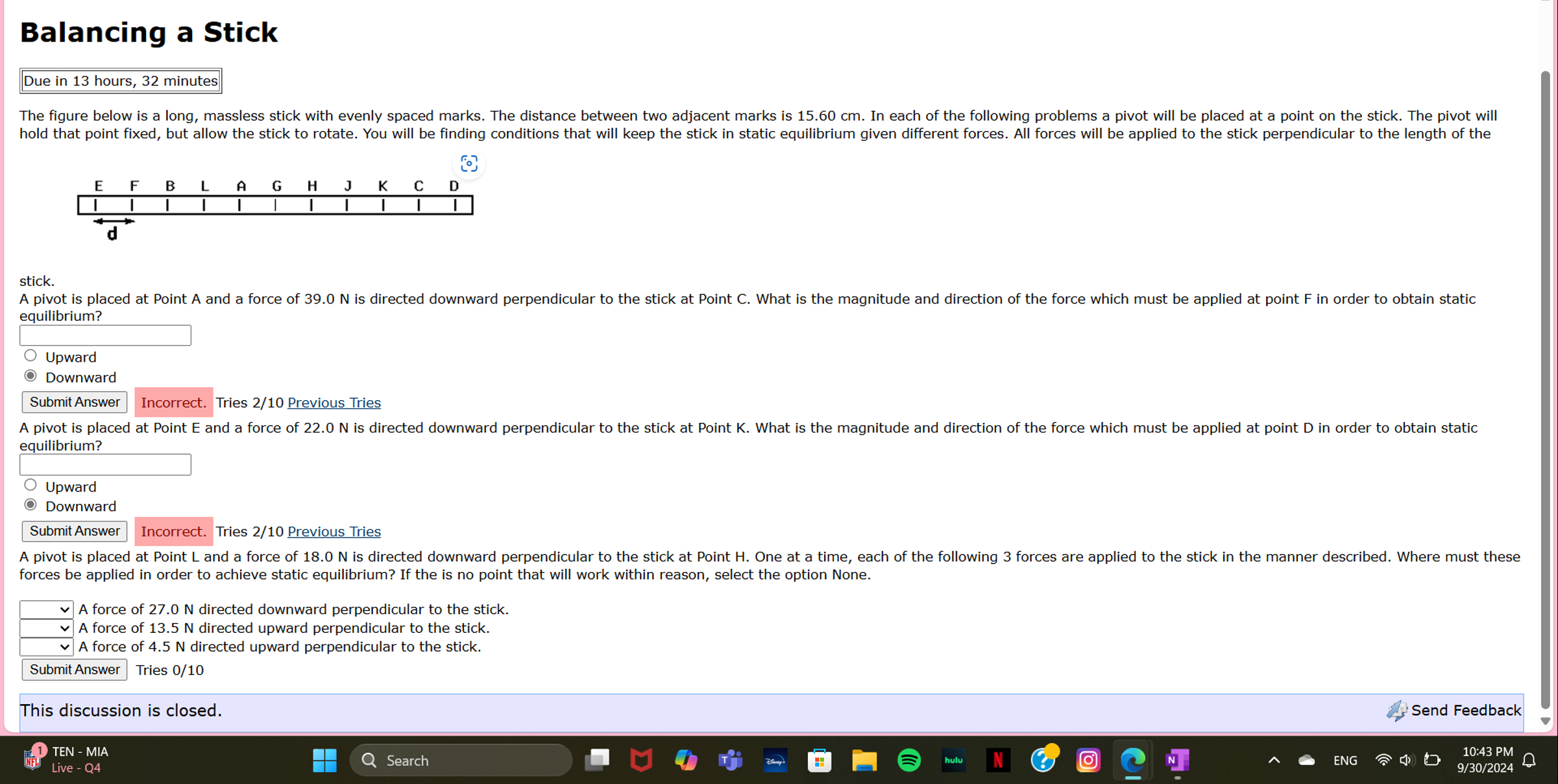 Solved Balancing a StickDue in 13 ﻿hours, 32 | Chegg.com