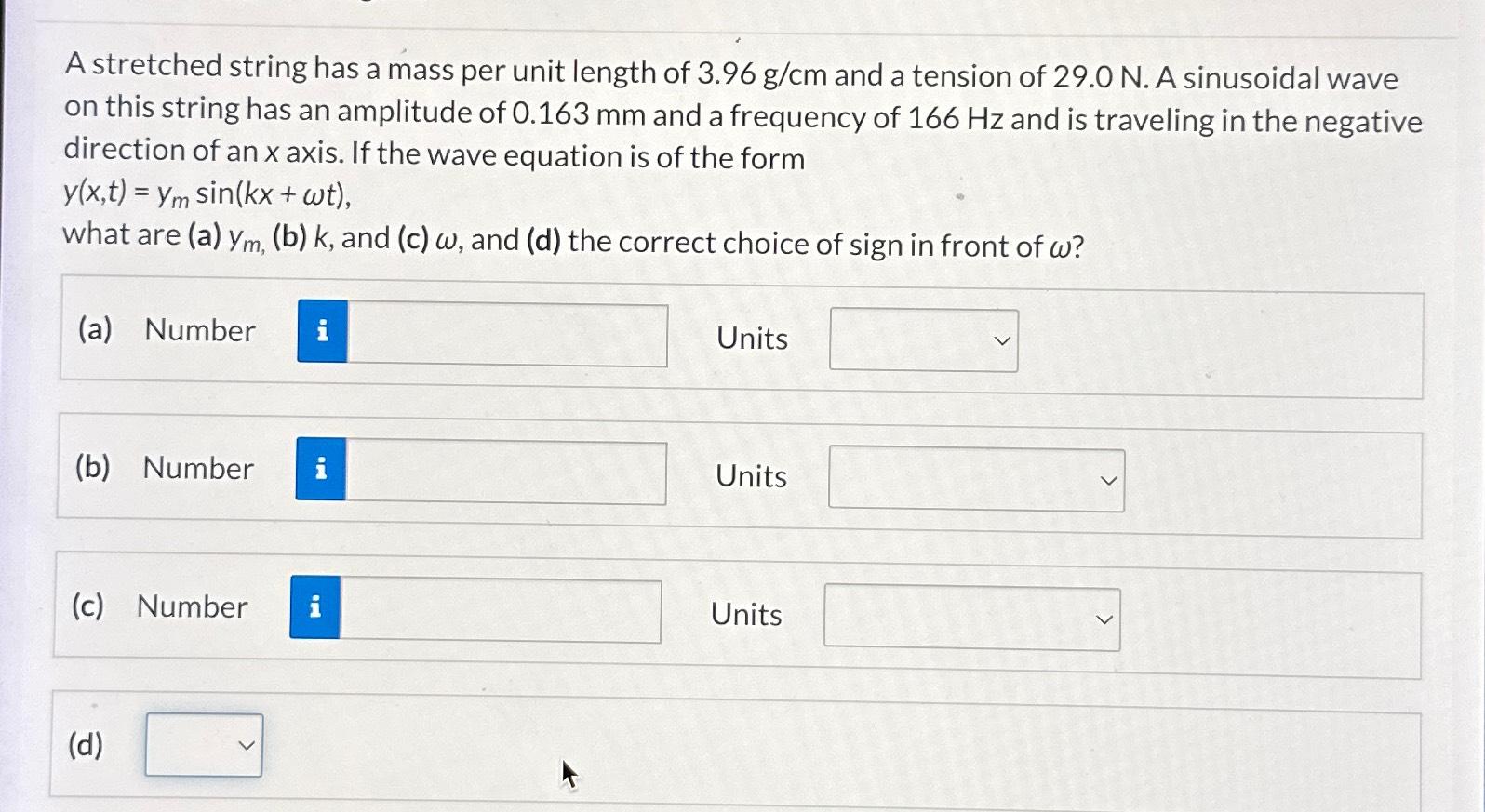 Solved A stretched string has a mass per unit length of | Chegg.com