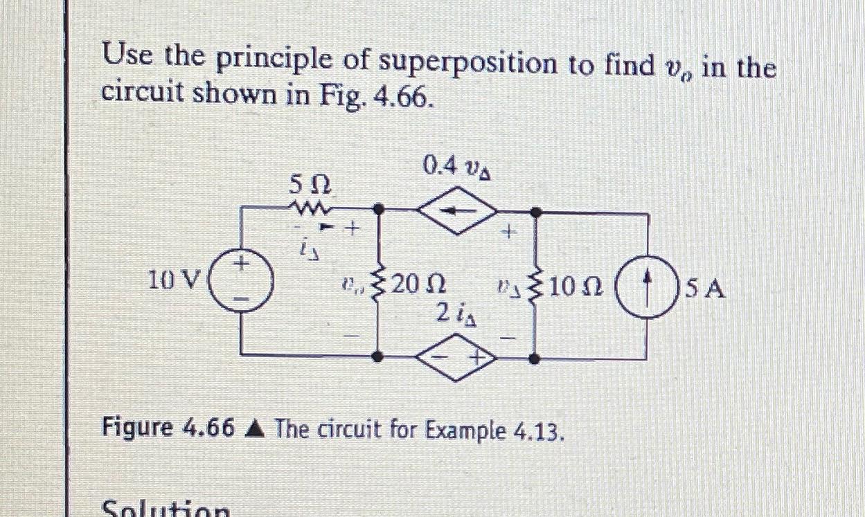 Solved Use the principle of superposition to find vo ﻿in the | Chegg.com