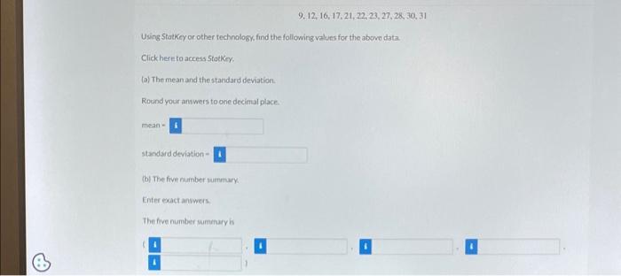 Solved Using StatKey or other technologx, find the following | Chegg.com