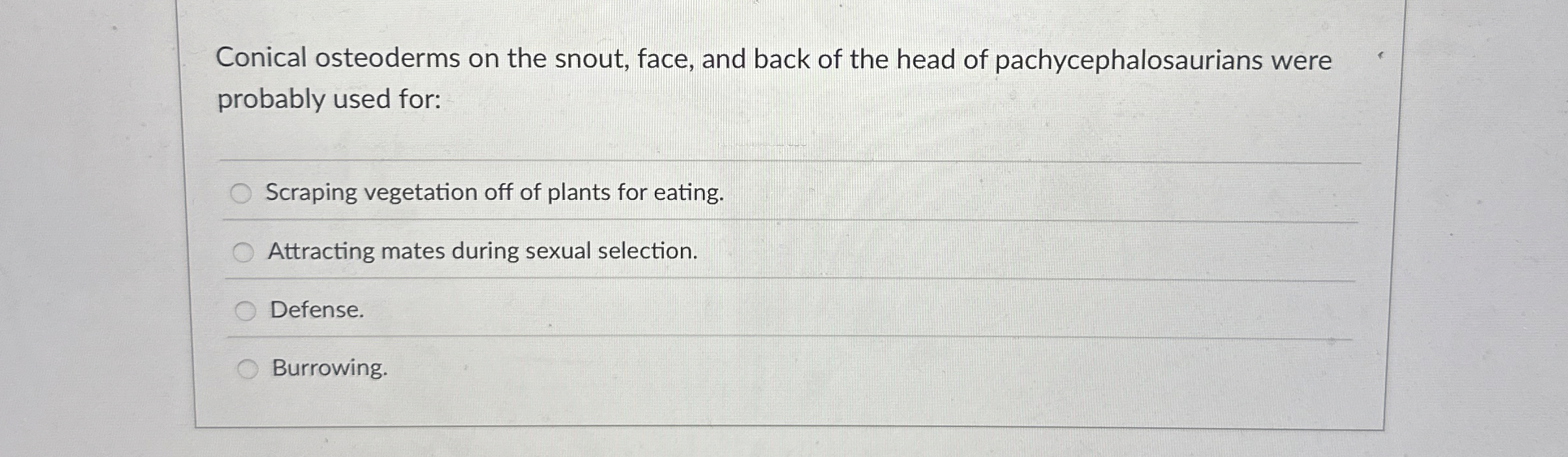 Solved Conical osteoderms on the snout, face, and back of | Chegg.com
