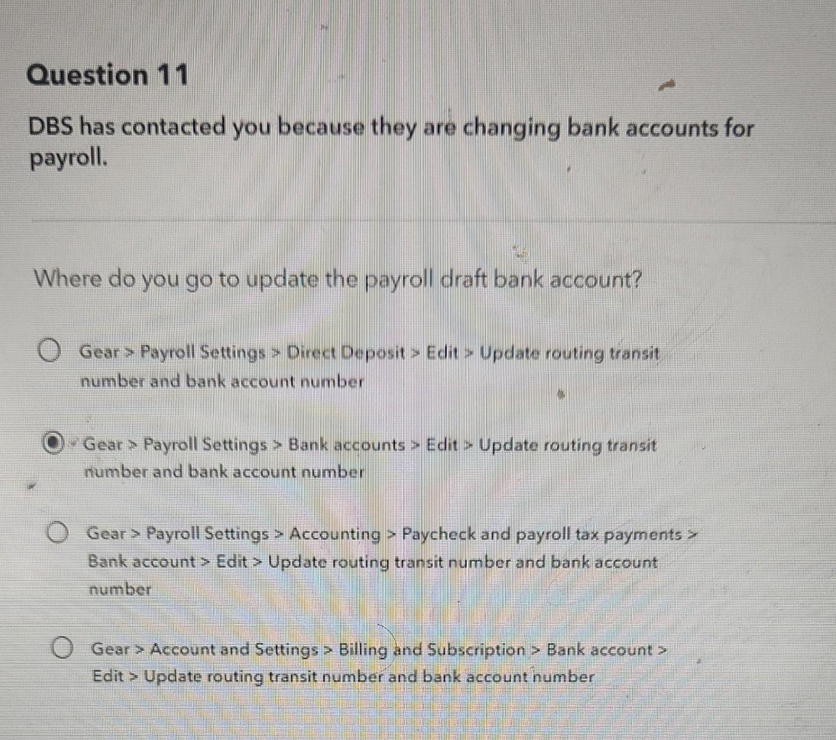 Solved DBS has contacted you because they are changing bank | Chegg.com
