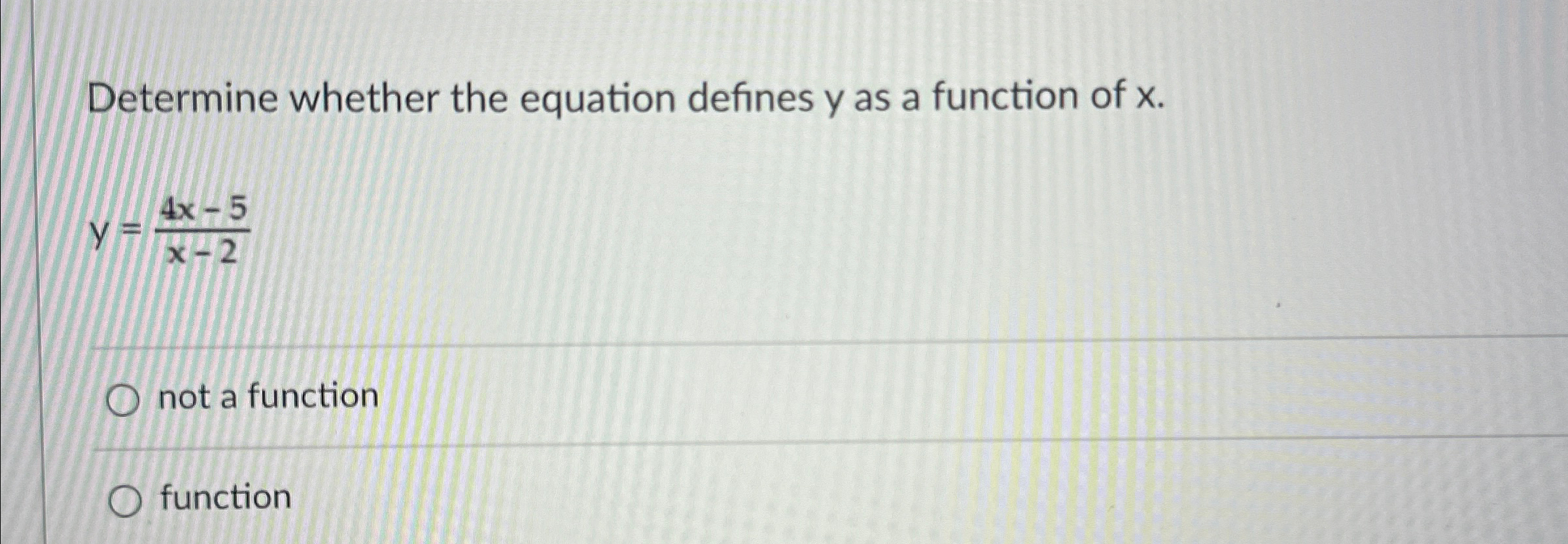 Solved Determine whether the equation defines y ﻿as a | Chegg.com