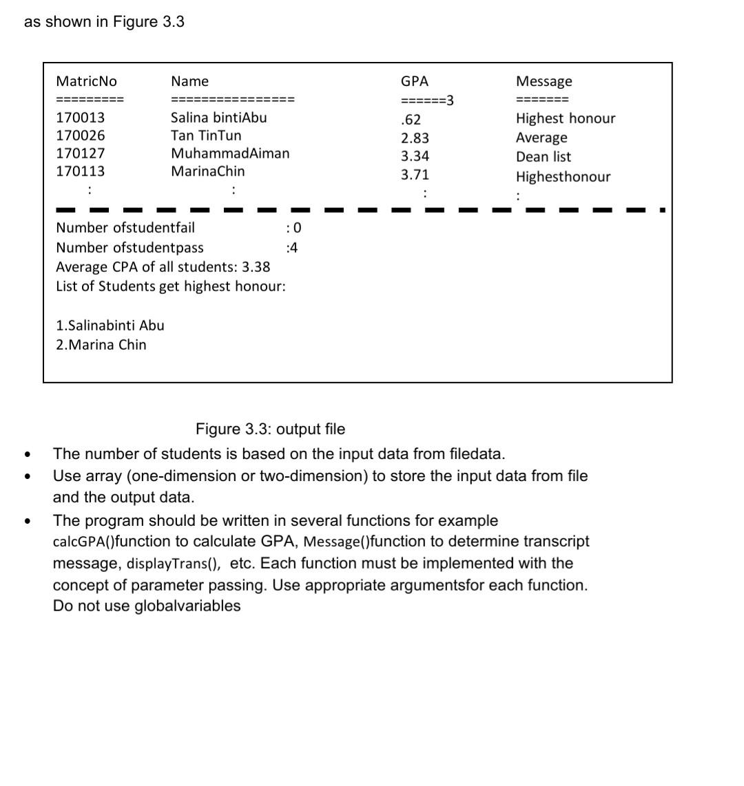 Solved PROJECT SCSP1103 C Programming SEM 1 2020/21 Section | Chegg.com