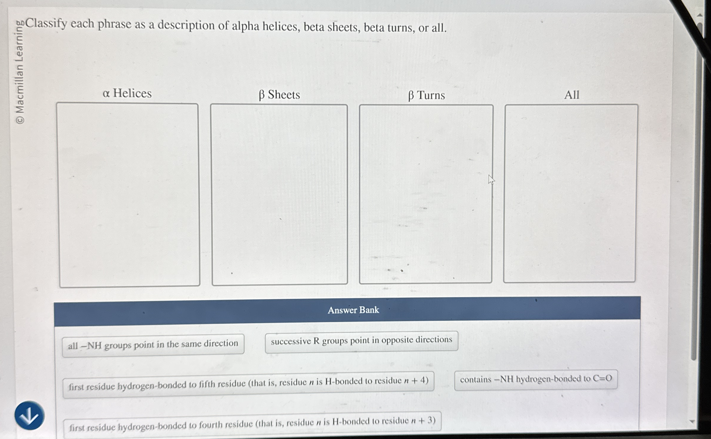 Solved and Classify each phrase as a description of alpha | Chegg.com