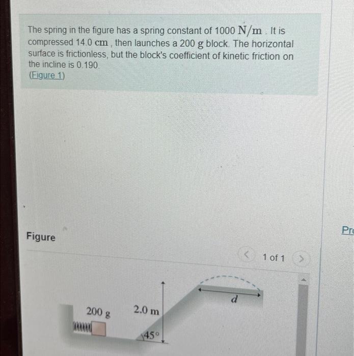 Solved The spring in the figure has a spring constant of | Chegg.com