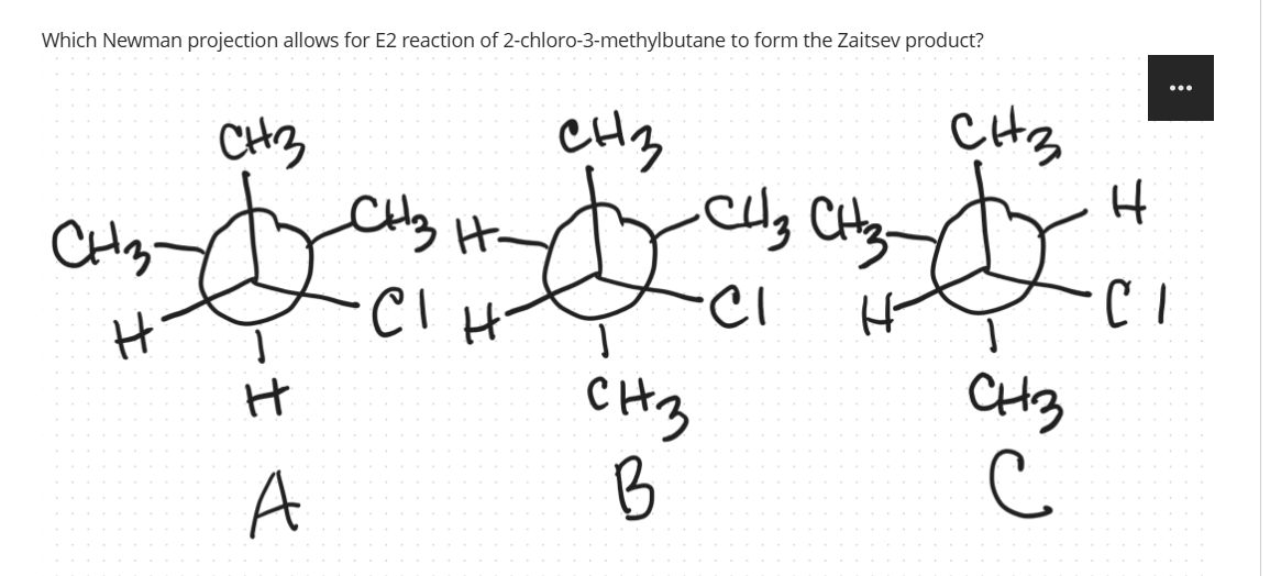 Which Newman projection allows for E2 ﻿reaction of | Chegg.com