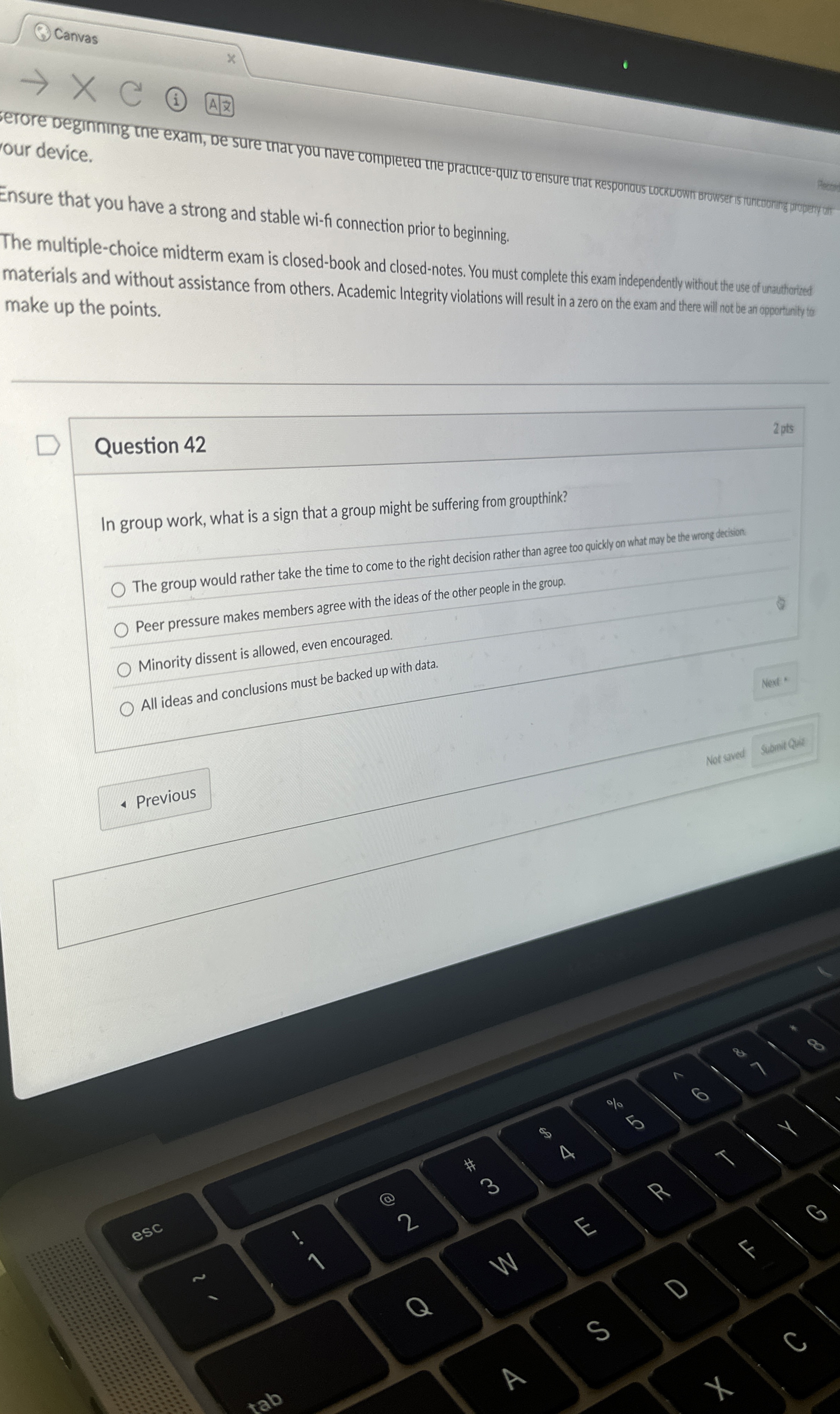 Solved Question 42In group work, what is a sign that a group | Chegg.com