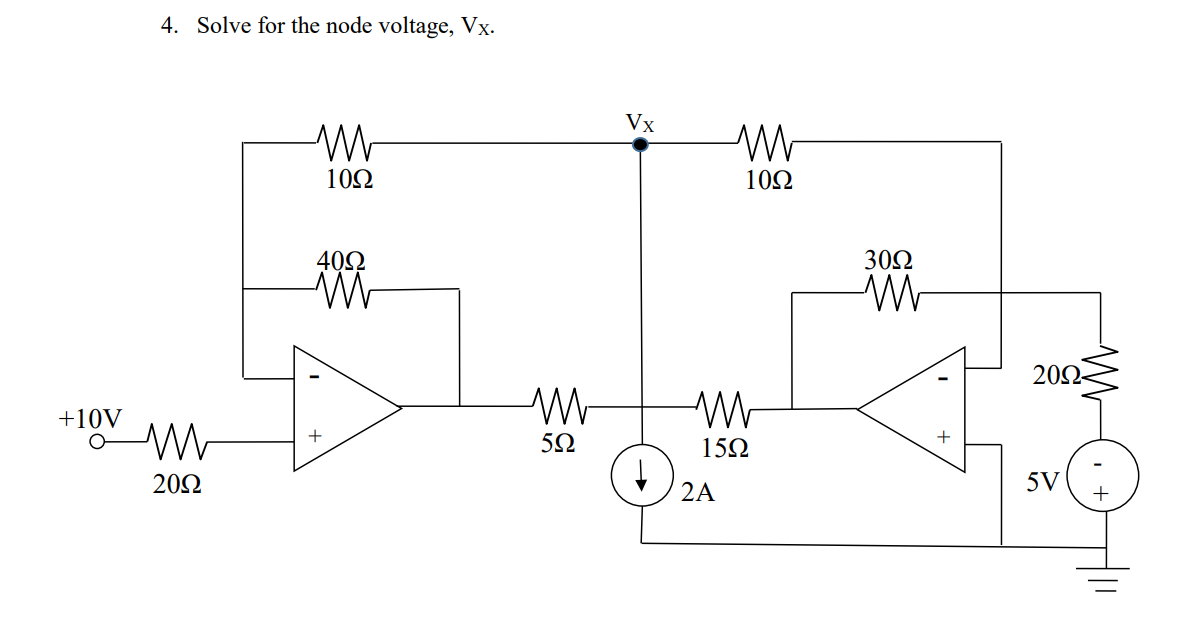 Solved Solve for the node voltage, Vx. ﻿Only use KCL's, ﻿and | Chegg.com