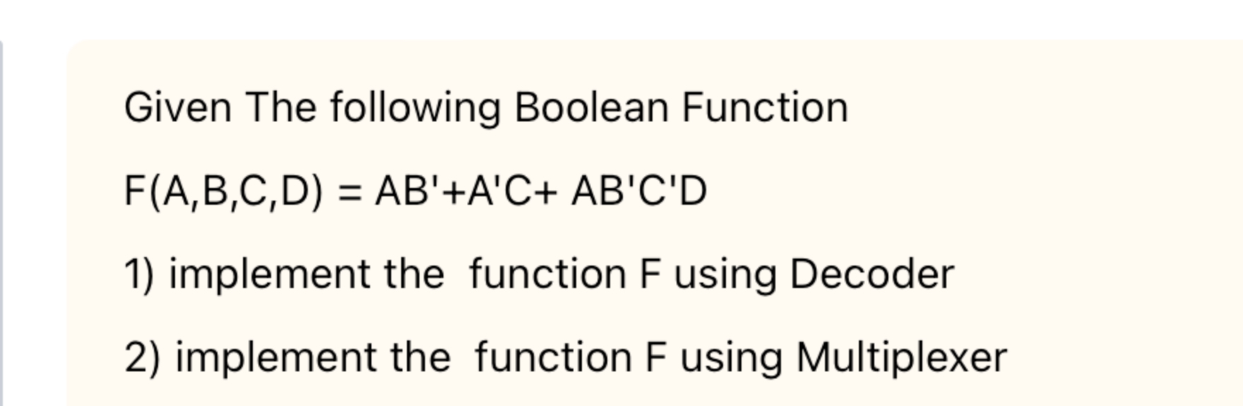 Given The following Boolean | Chegg.com