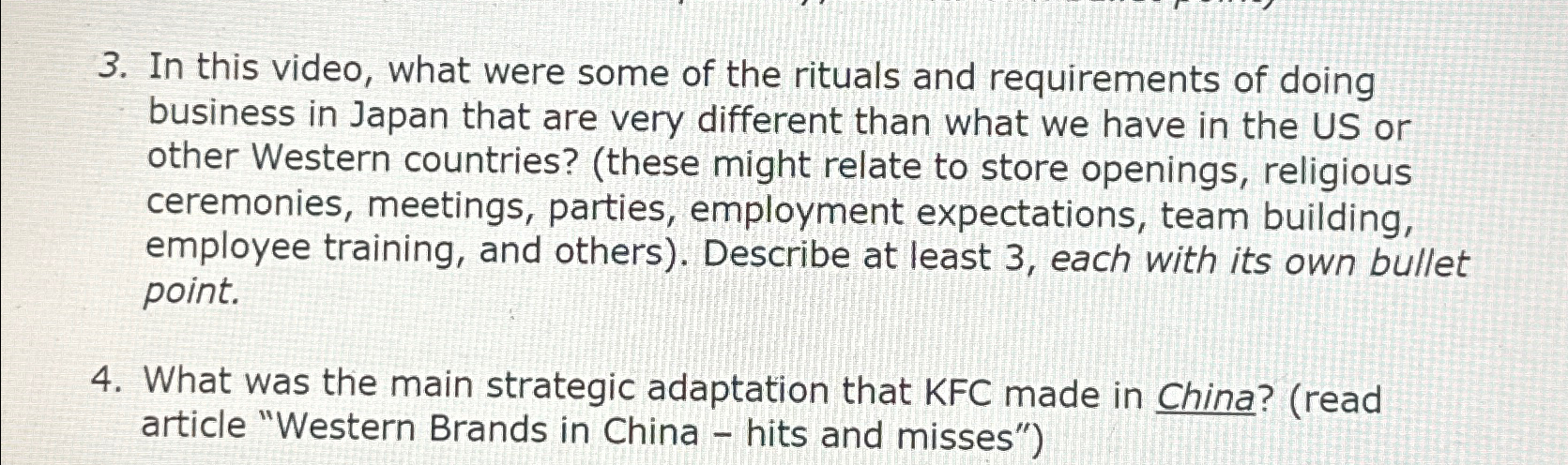 Solved In this video, what were some of the rituals and | Chegg.com