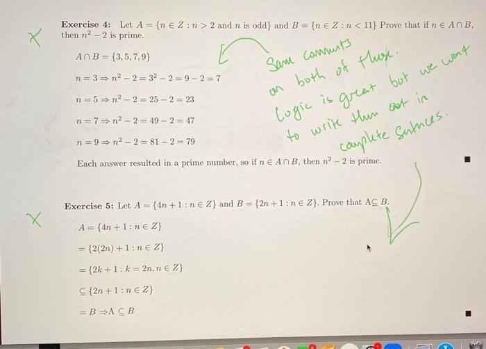 Solved Exercise 4: Let A = {n e 2:n > 2 and n is odd) and B | Chegg.com Solved Exercise 4: Let A = {n e 2:n > 2 and n is odd) and B | Chegg.com