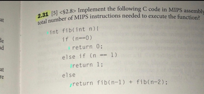 Solved total number of MIPS instructions needed to execute | Chegg.com