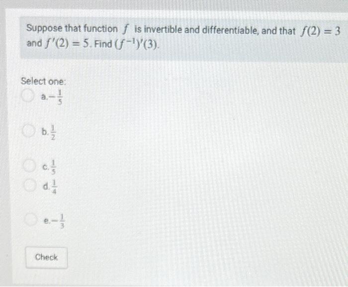 Solved Suppose that function f is invertible and | Chegg.com