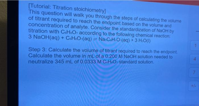 Solved [Tutorial: Titration stoichiometry] This question | Chegg.com