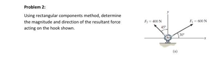 Solved Problem 2: Using rectangular components method, | Chegg.com