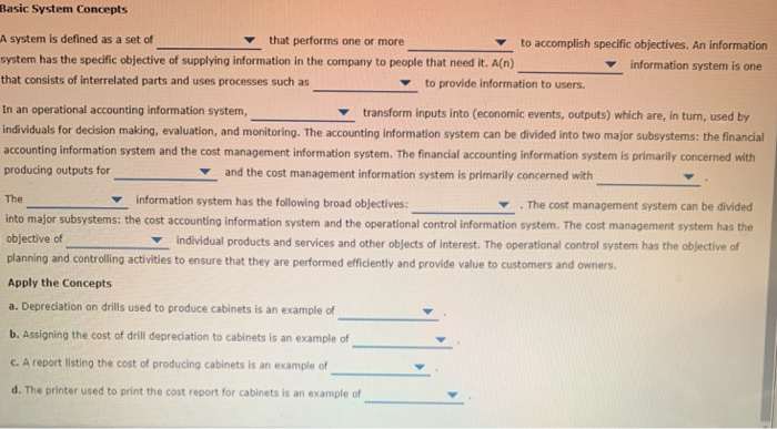 Basic System Concepts A system is defined as a set of | Chegg.com