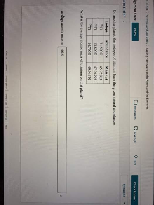 Solved -BLAKE > Activities and Due Dates > Sapling Homework | Chegg.com