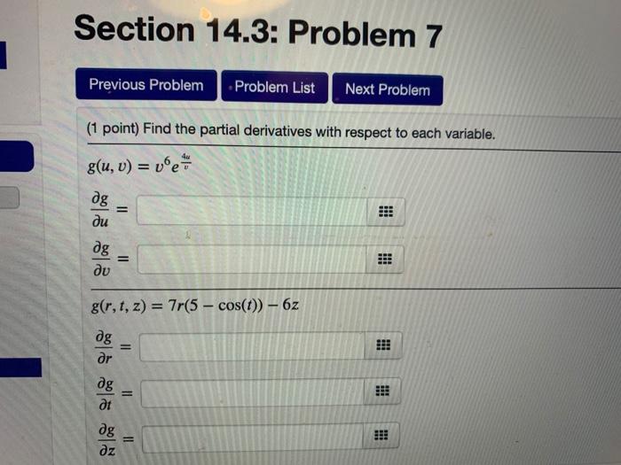 Solved Section 14.3: Problem 7 Previous Problem Problem List | Chegg.com
