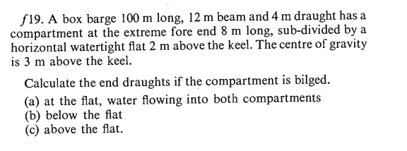 Solved A box barge 100 ﻿m long, 12 ﻿m beam and 4 ﻿m draught | Chegg.com