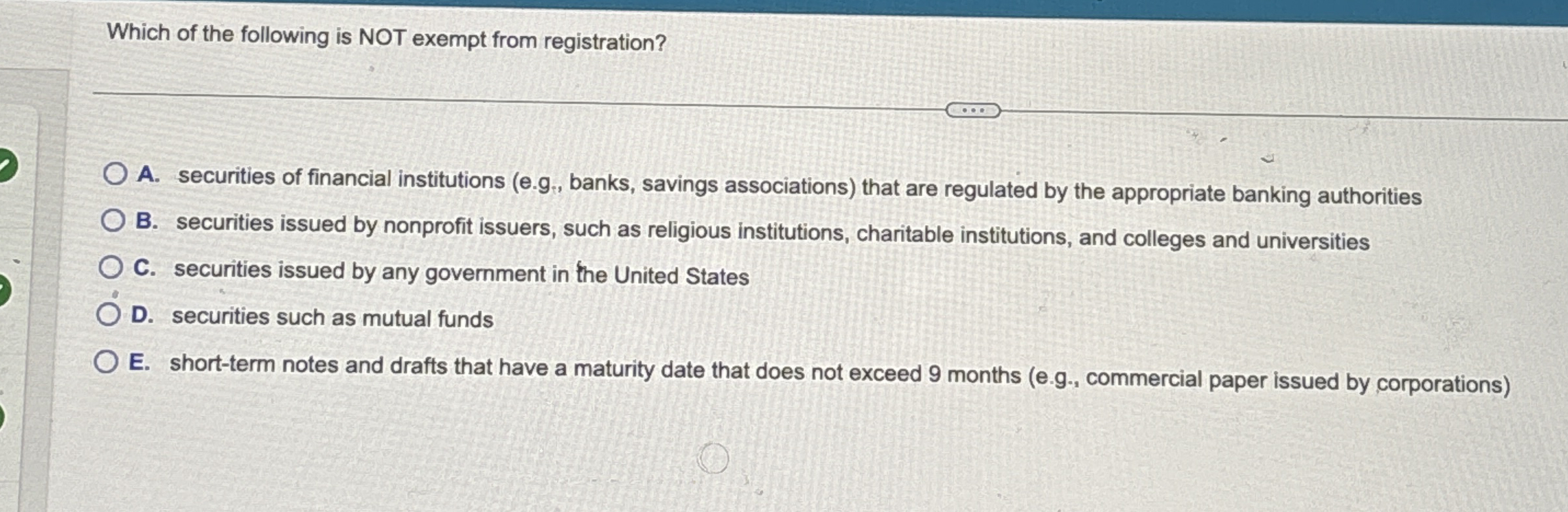 Solved Which of the following is NOT exempt from | Chegg.com