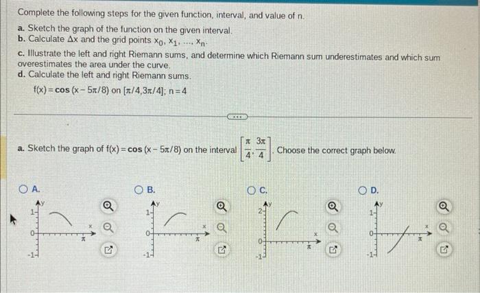 Solved Complete the following steps for the given function, | Chegg.com