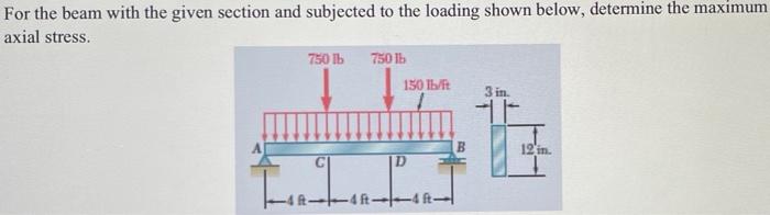 Solved For the beam with the given section and subjected to | Chegg.com