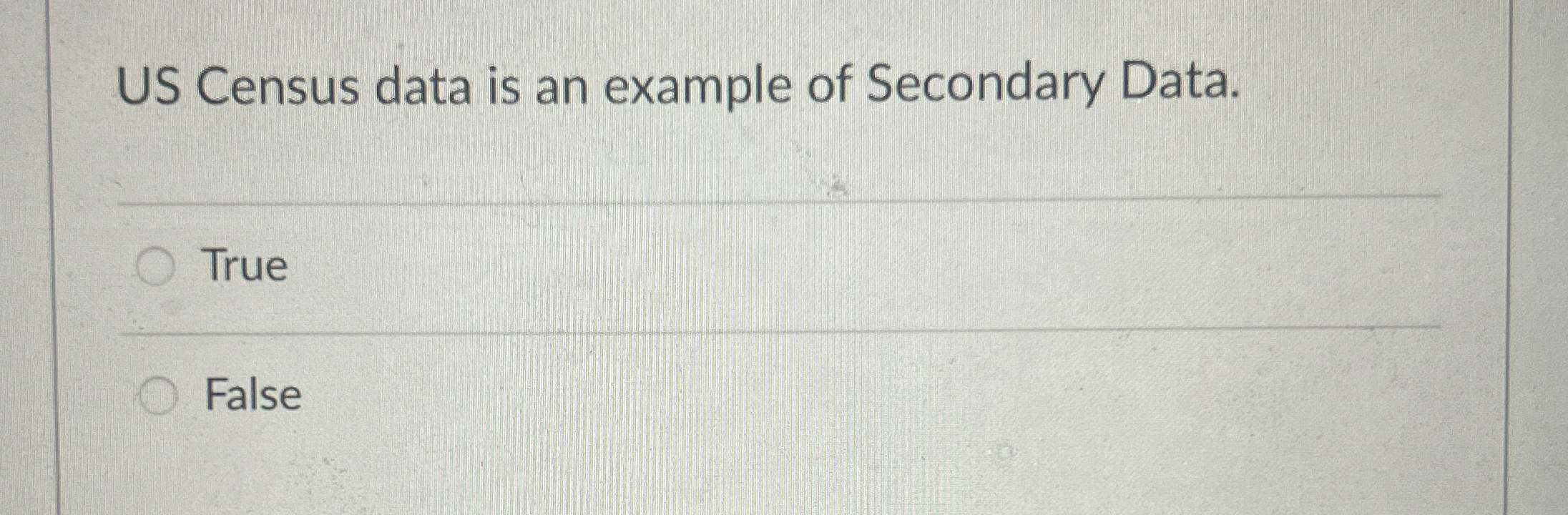 Solved US Census data is an example of Secondary | Chegg.com