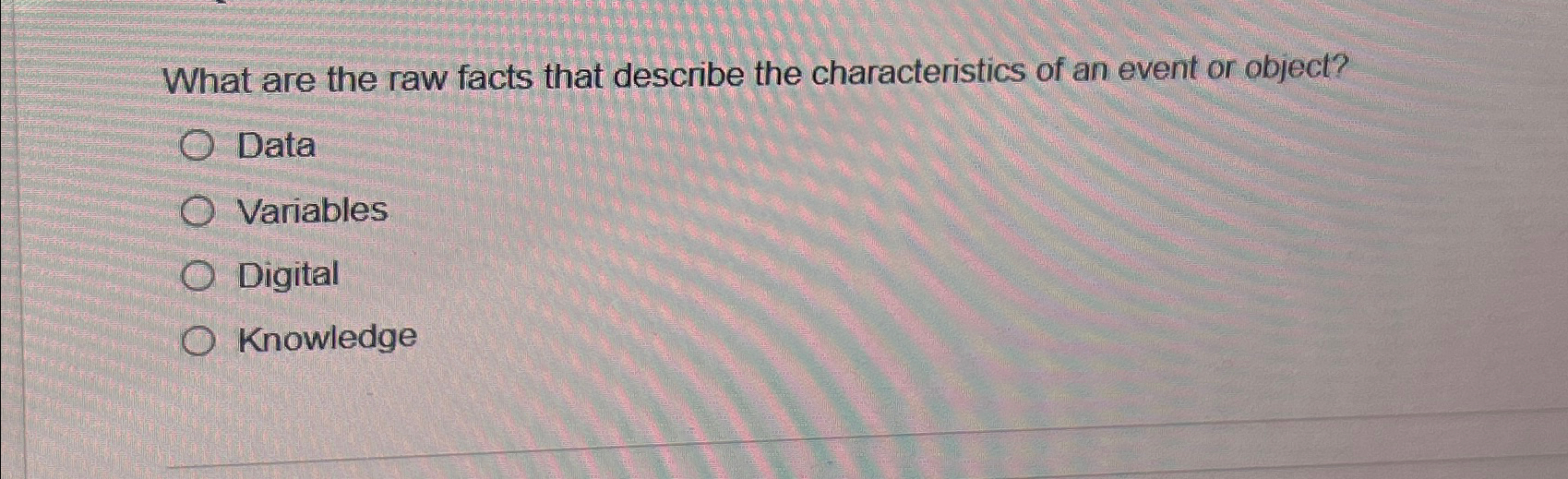 Solved What are the raw facts that describe the | Chegg.com