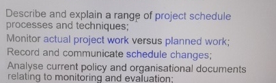 Solved Describe and explain a range of project schedule | Chegg.com