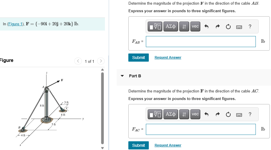 Solved In (Figure 1), F={-90i+20j+20k}lb.Determine the | Chegg.com