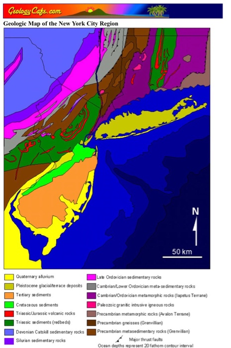 Solved Geology Cafe.com Geologie Map of the New York City | Chegg.com