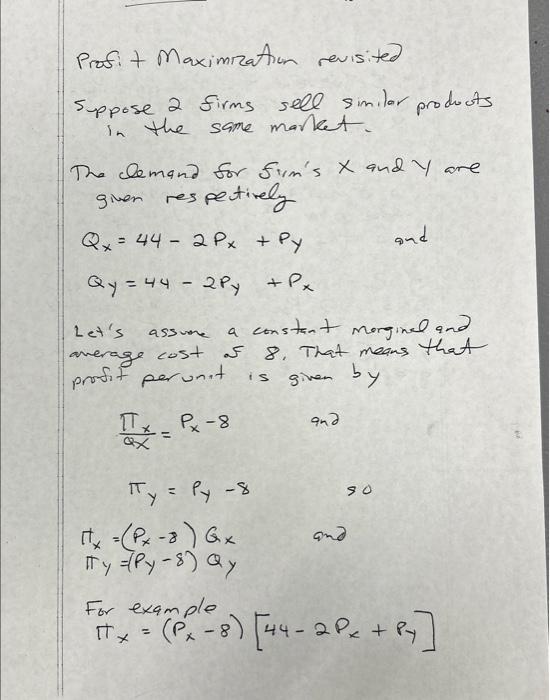 Solved Qx=44−2Px+Py and Qy=44−2Py+Px Let's assure a constant | Chegg.com