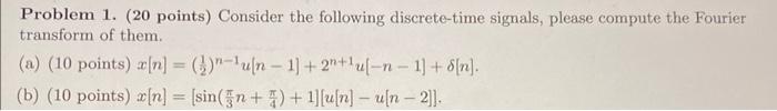 Solved Problem 1. (20 points) Consider the following | Chegg.com