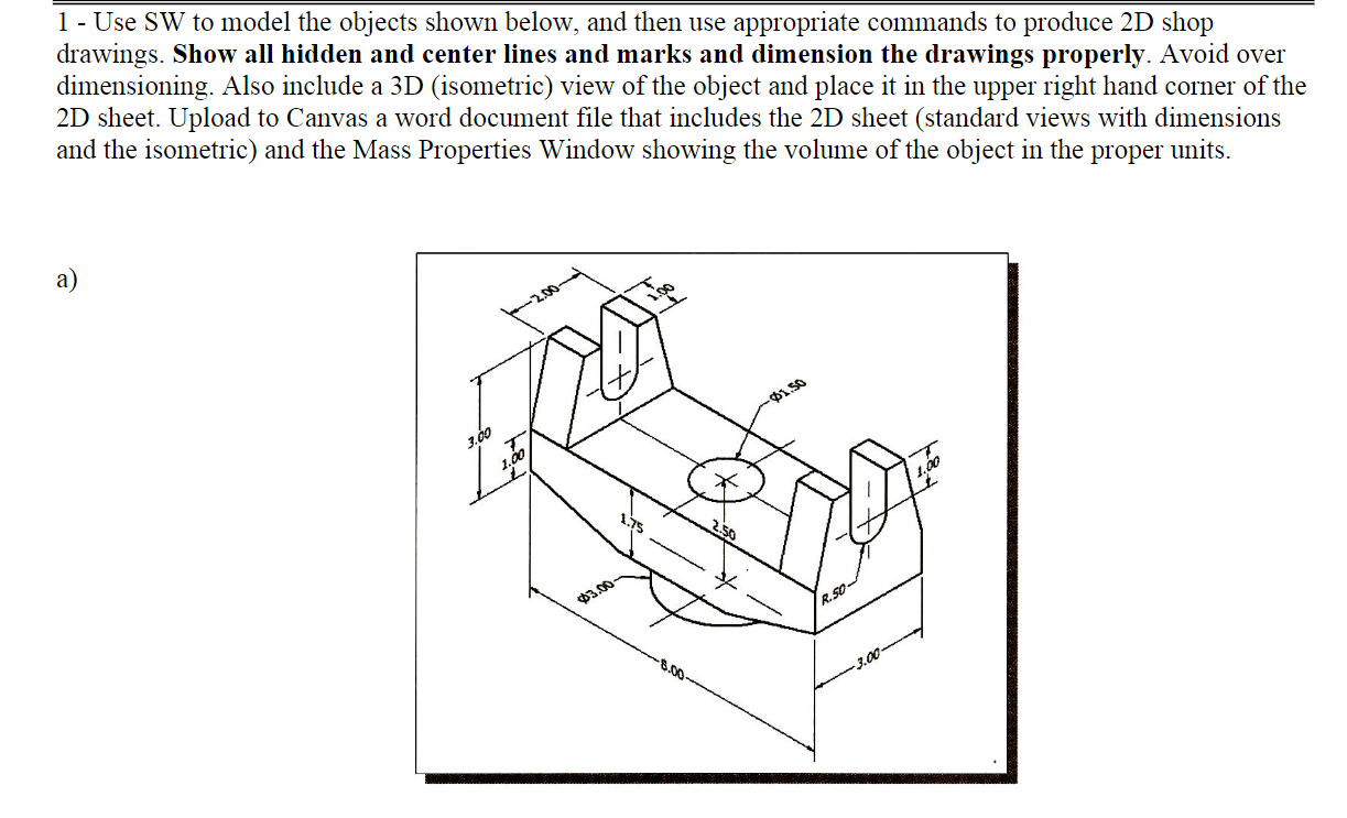 Solved Use SW to model the objects shown below, and then use | Chegg.com