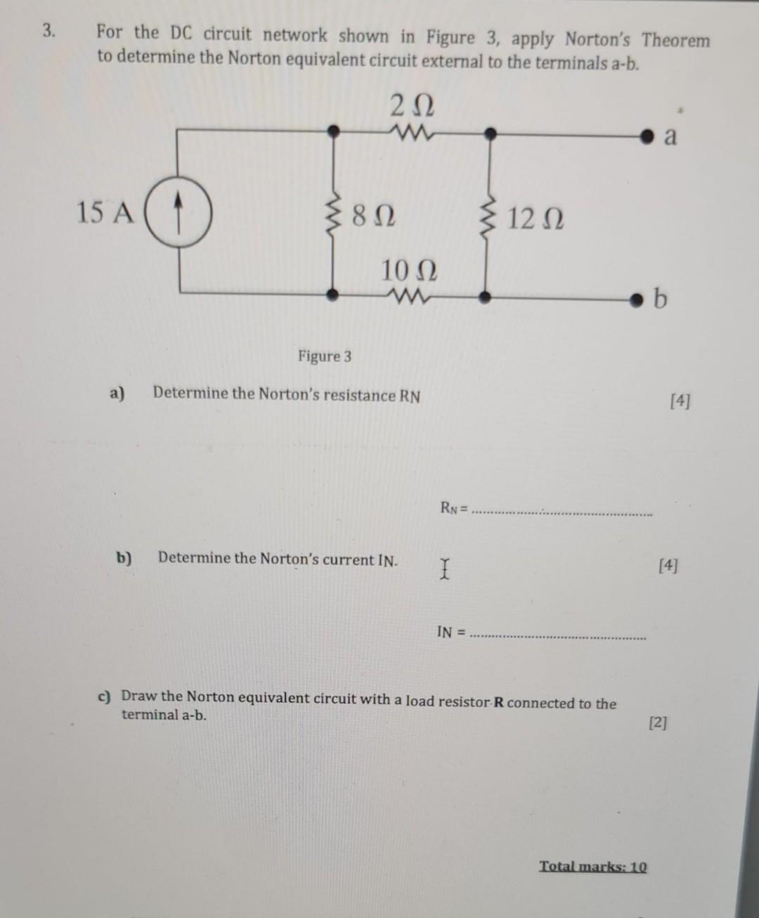 Solved 3. For the DC circuit network shown in Figure 3, | Chegg.com
