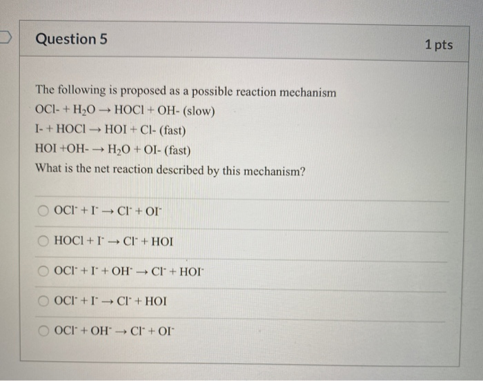 Solved Question 5 1 pts The following is proposed as a | Chegg.com